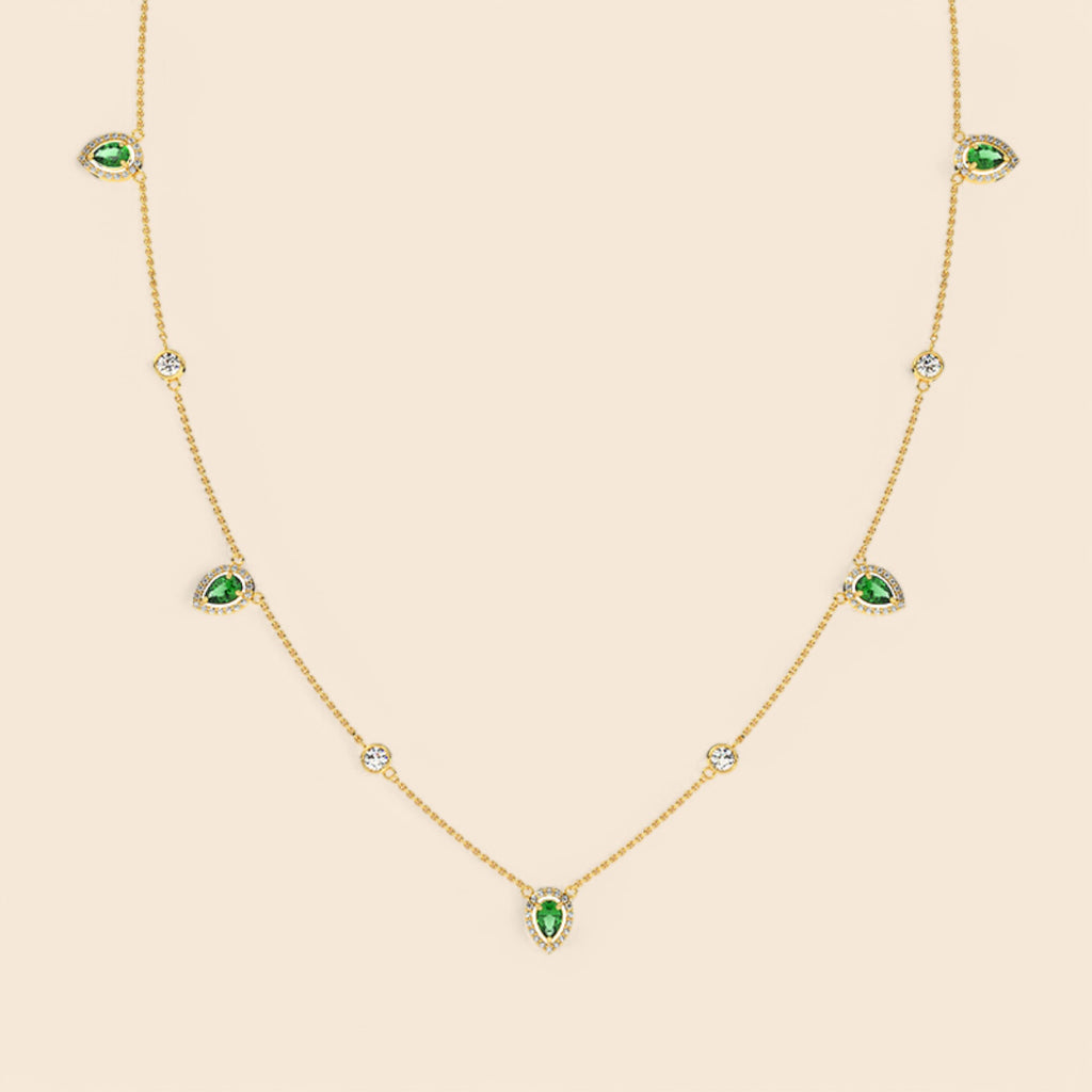 Timeless Evergreen Bloom Necklace Gold Design | Silky Silver