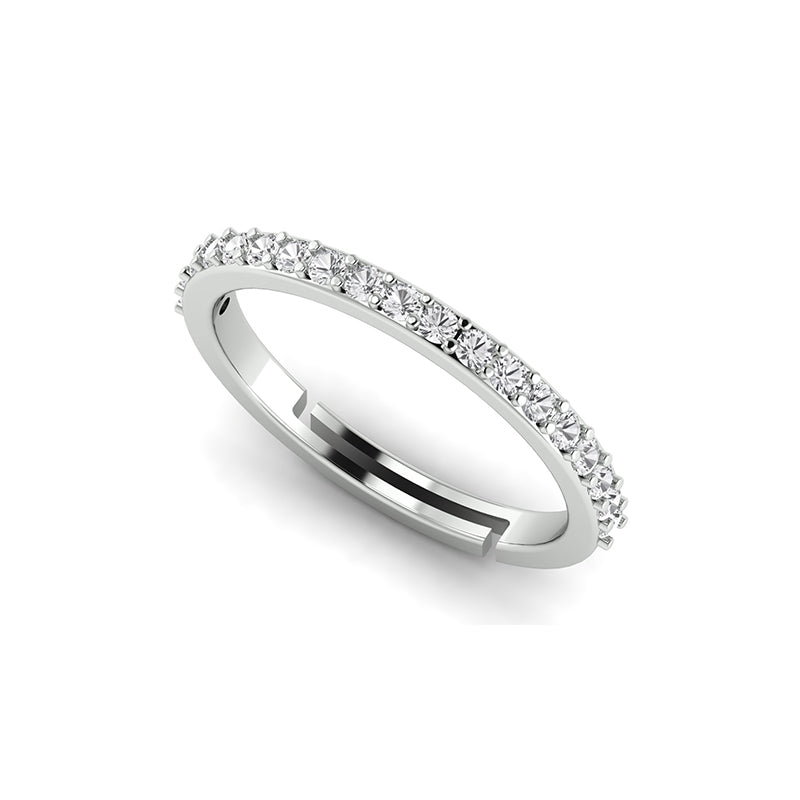 Sparkling Rim Ring - Silver Cubic Zirconia | Silky Silver