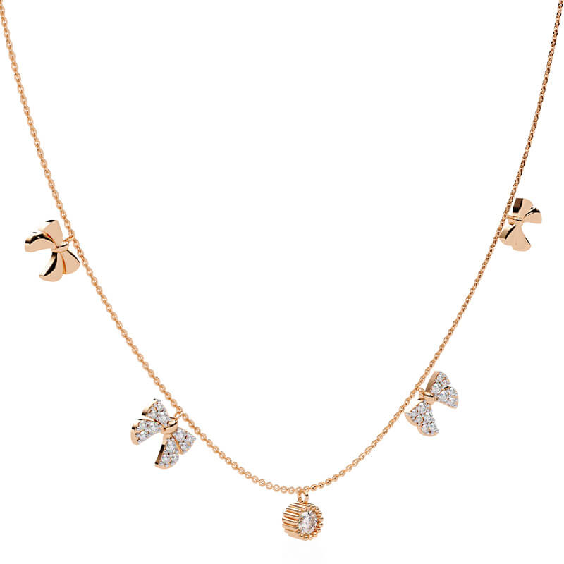 Pookie Ribbon Necklace, Playful Silver Design